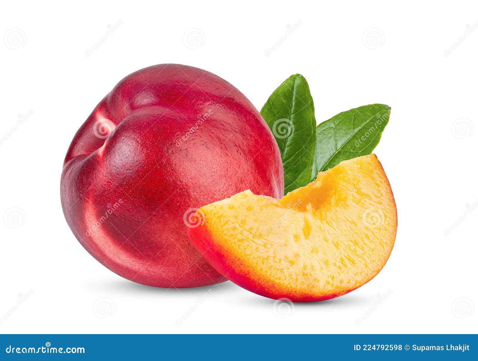 Nectarine isolated stock photo. Image of healthy, juicy - 224792598
