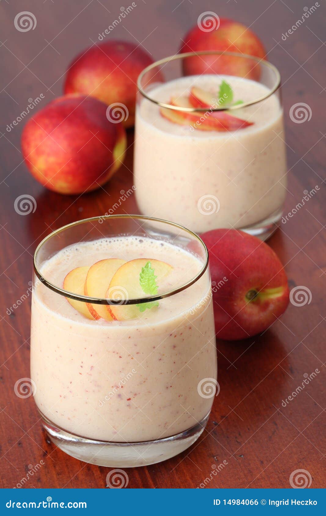 Nectarine milk shake stock photo. Image of creamy, green - 14984066