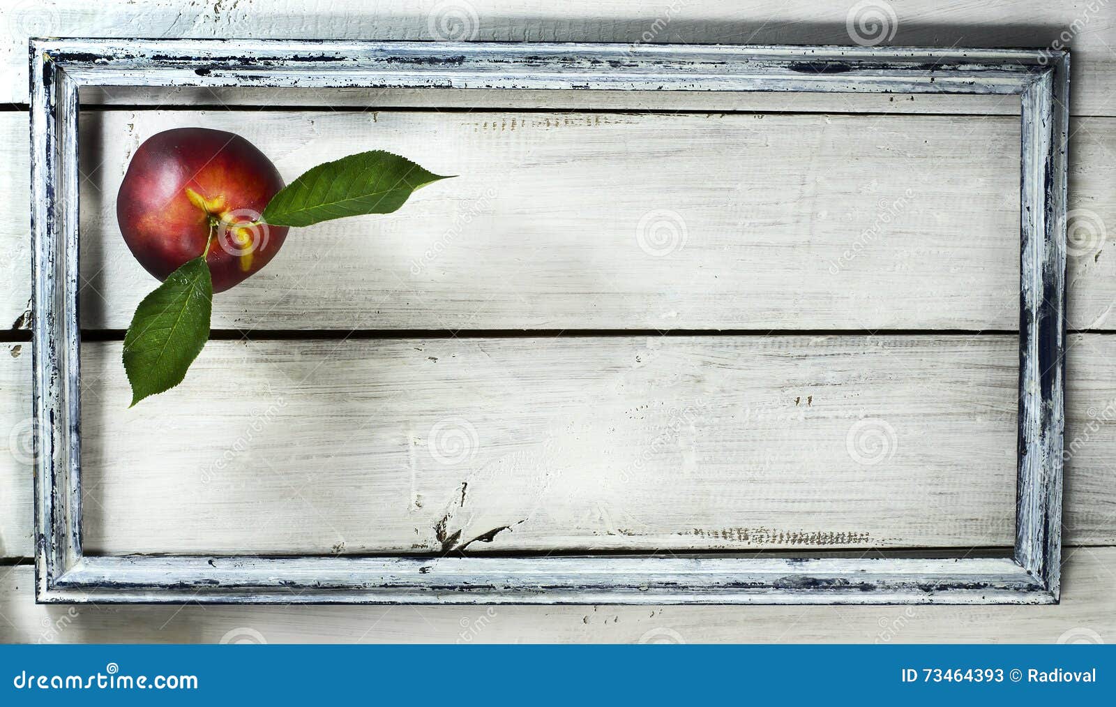 Nectarine Old Frame White Wooden Background Stock Photos - Free ...