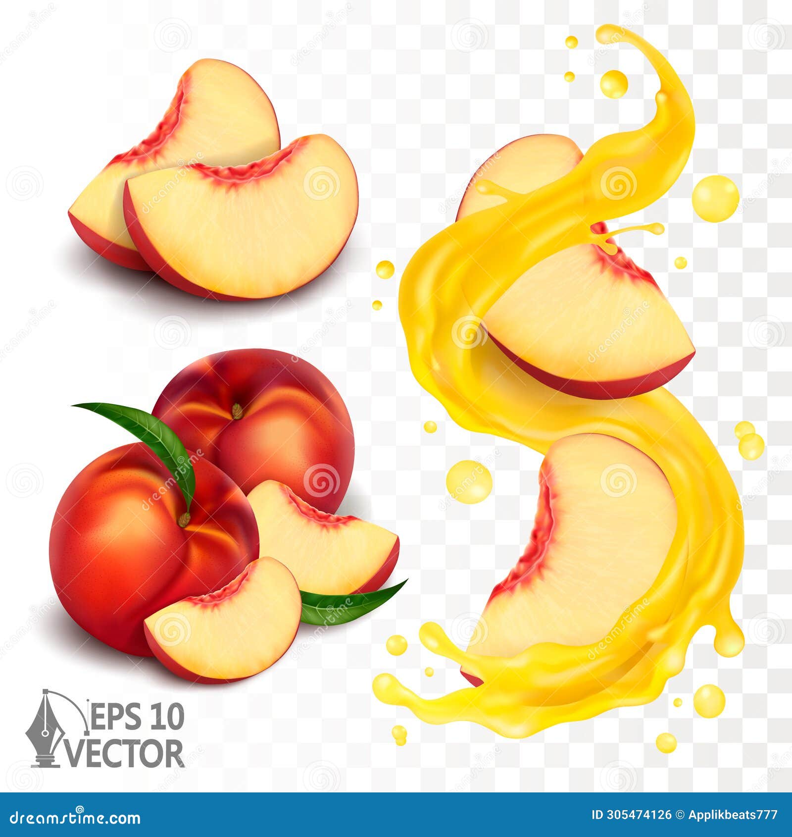 Realistic Nectarine Rendering On White Background Royalty Free