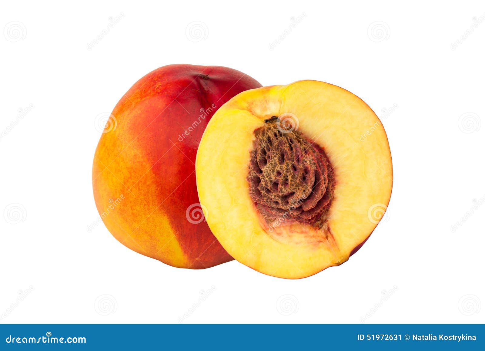 Nectarine Peach Isolated on White Background Fruit Stock Image - Image ...