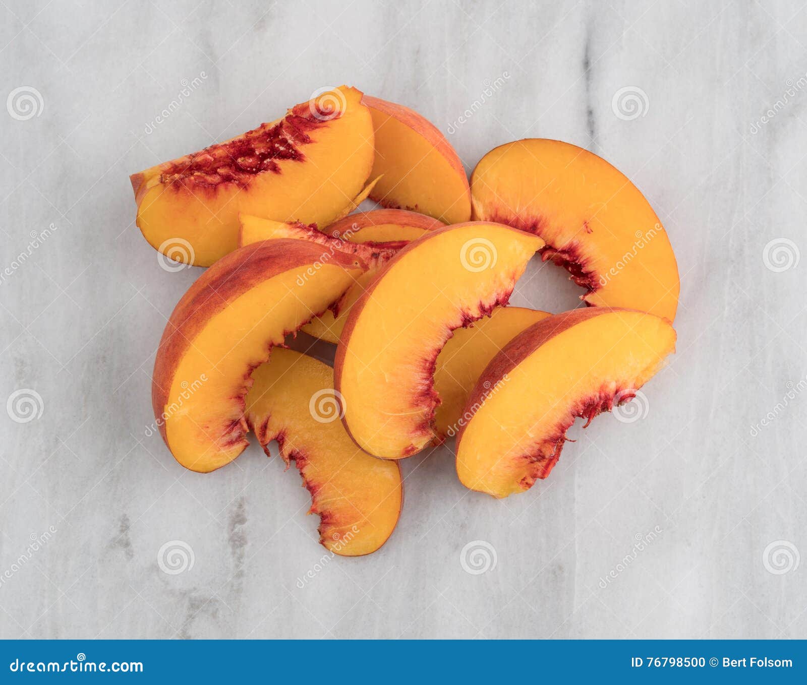 Nectarine Slices on a Marble Cutting Board Stock Photo - Image of ...
