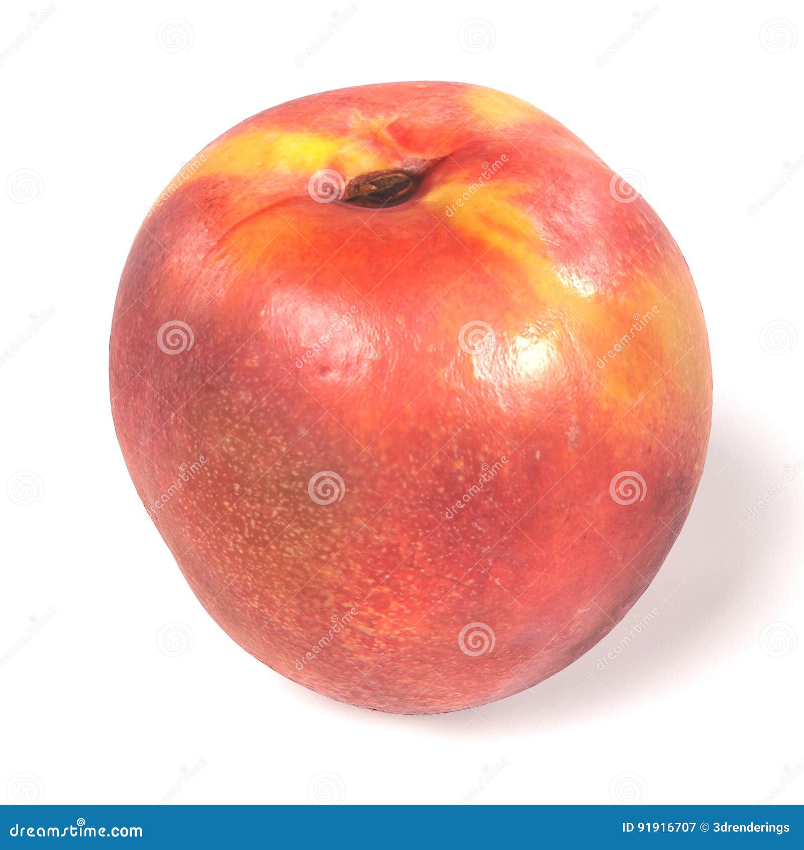 Nectarine on White Backround Stock Illustration - Illustration of ...