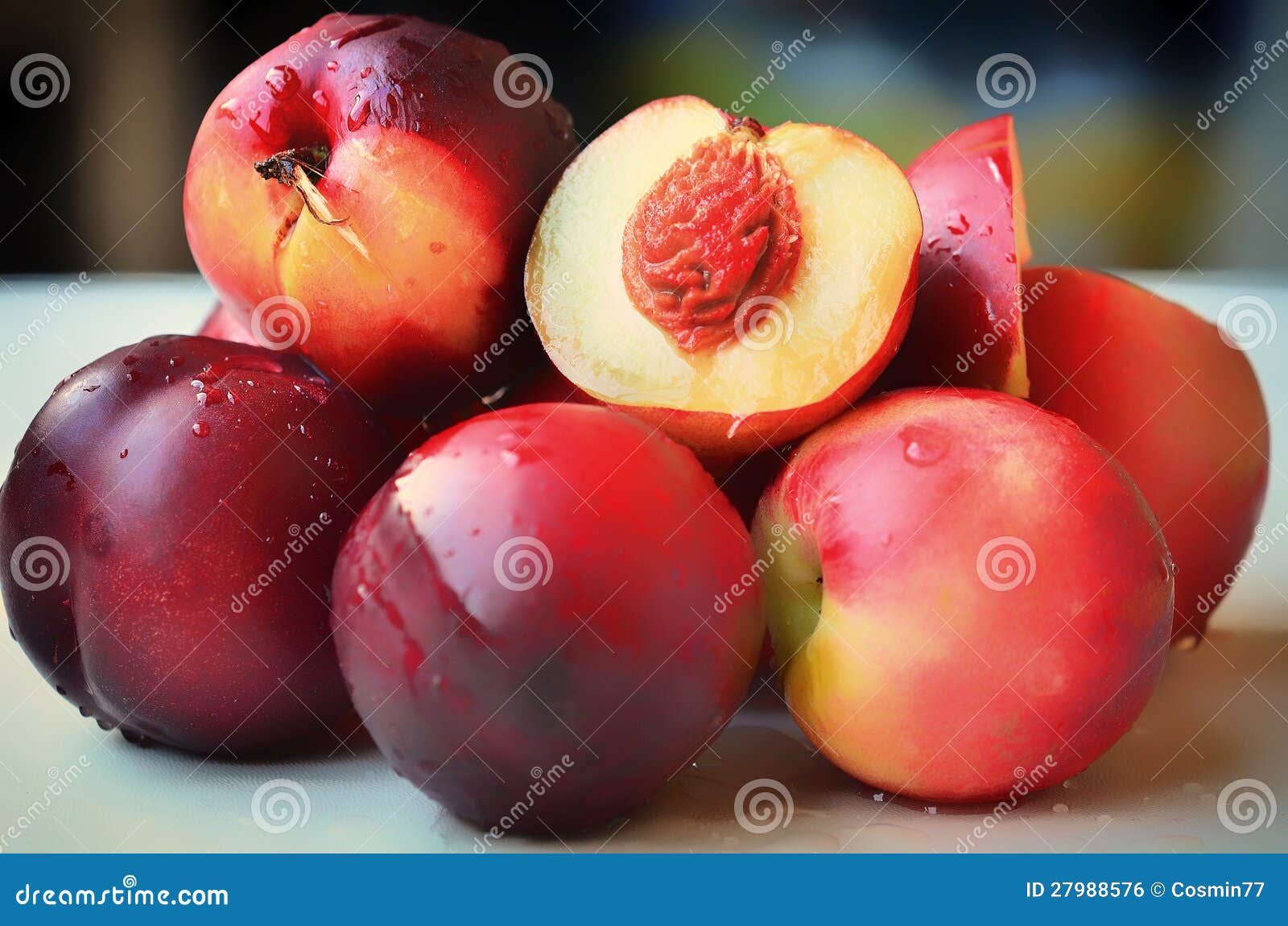Nectarines stock photo. Image of summer, slice, food - 27988576