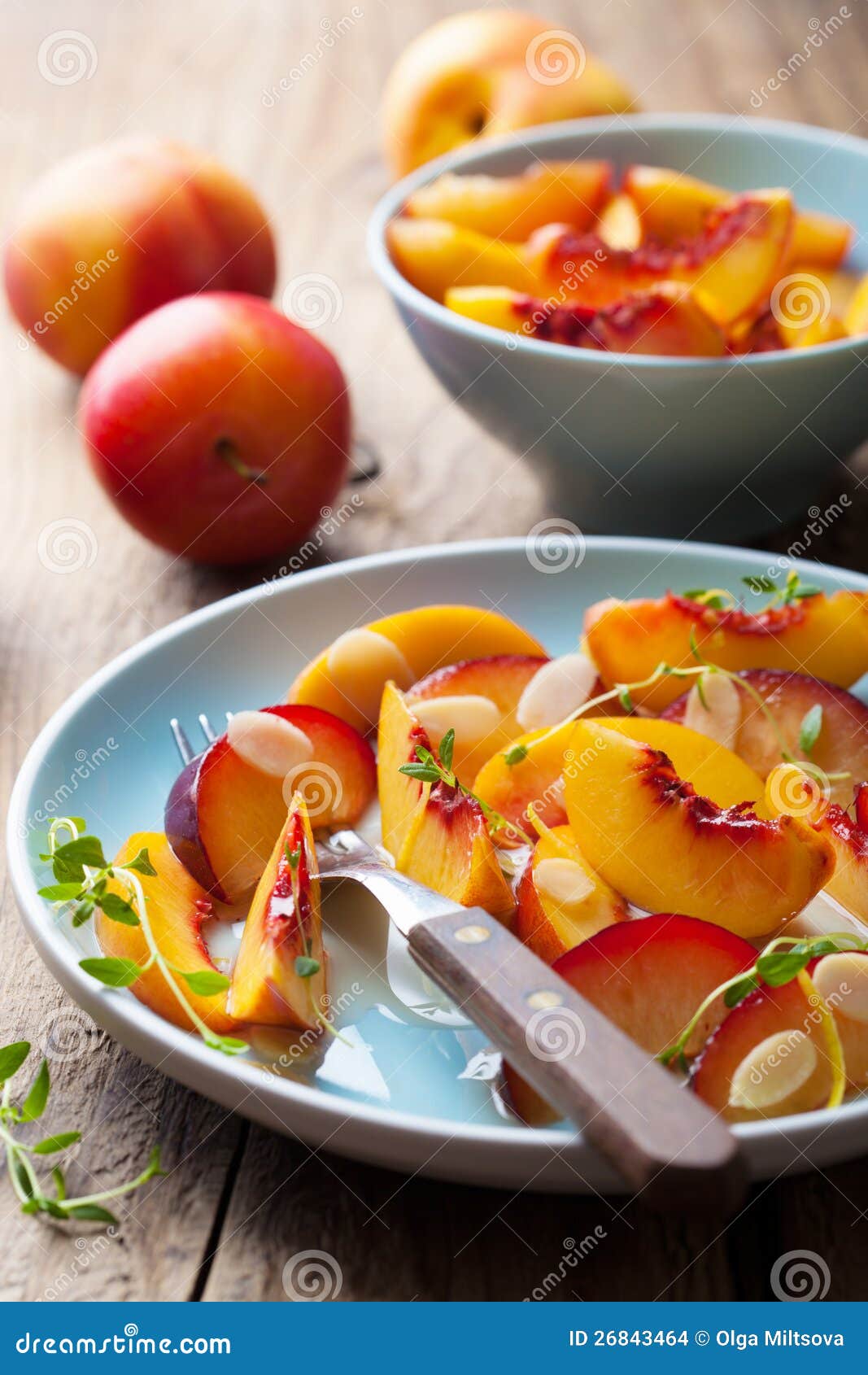Nectarines and Plums in Syrup Stock Photo - Image of nectarine, mandel ...