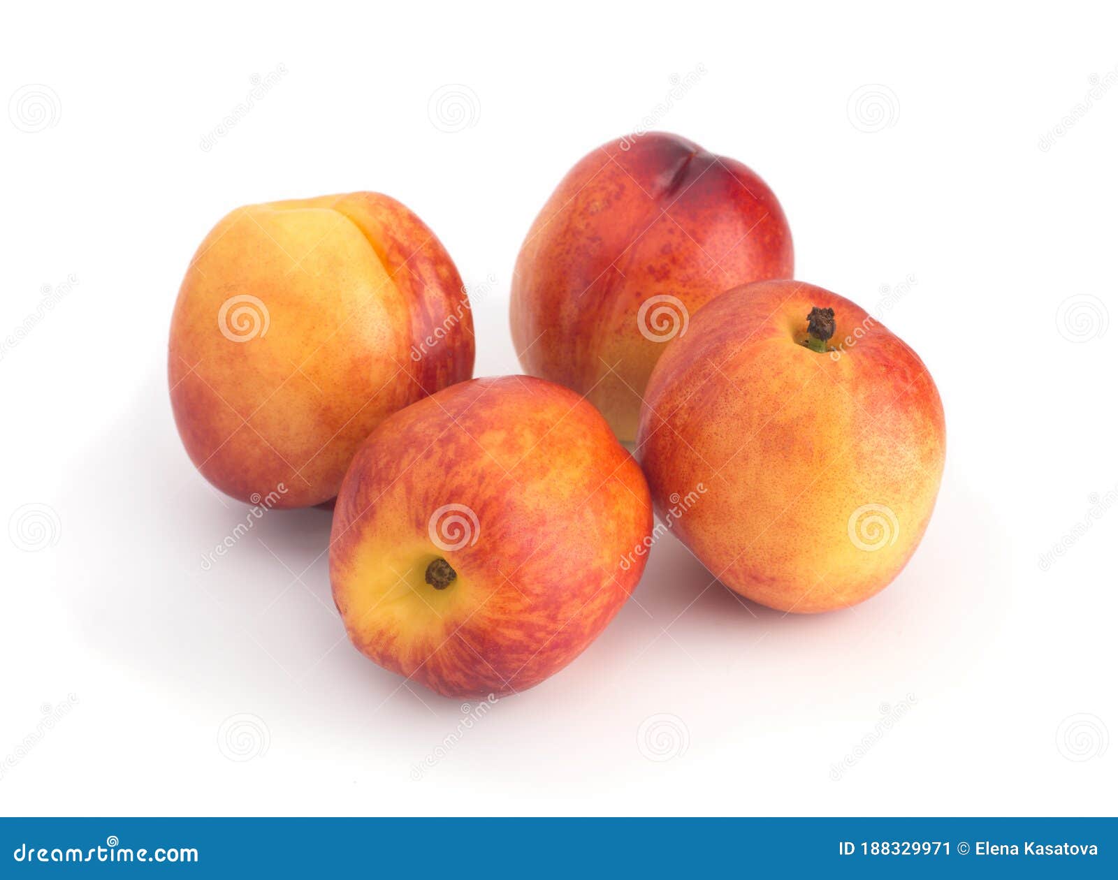 Nectarines on a White Background Stock Image - Image of object, leaf ...