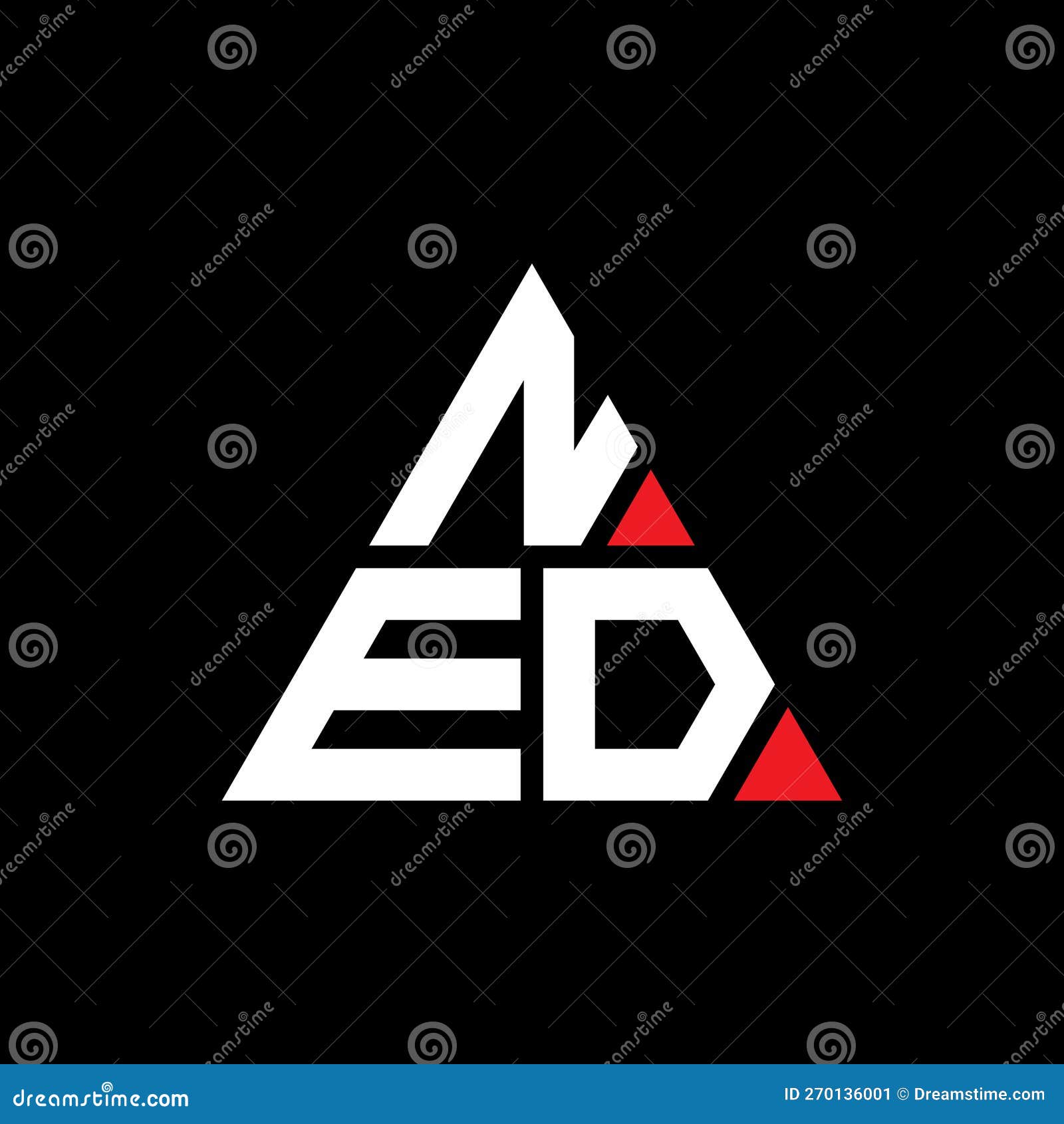 NED Triangle Letter Logo Design with Triangle Shape. NED Triangle Logo ...