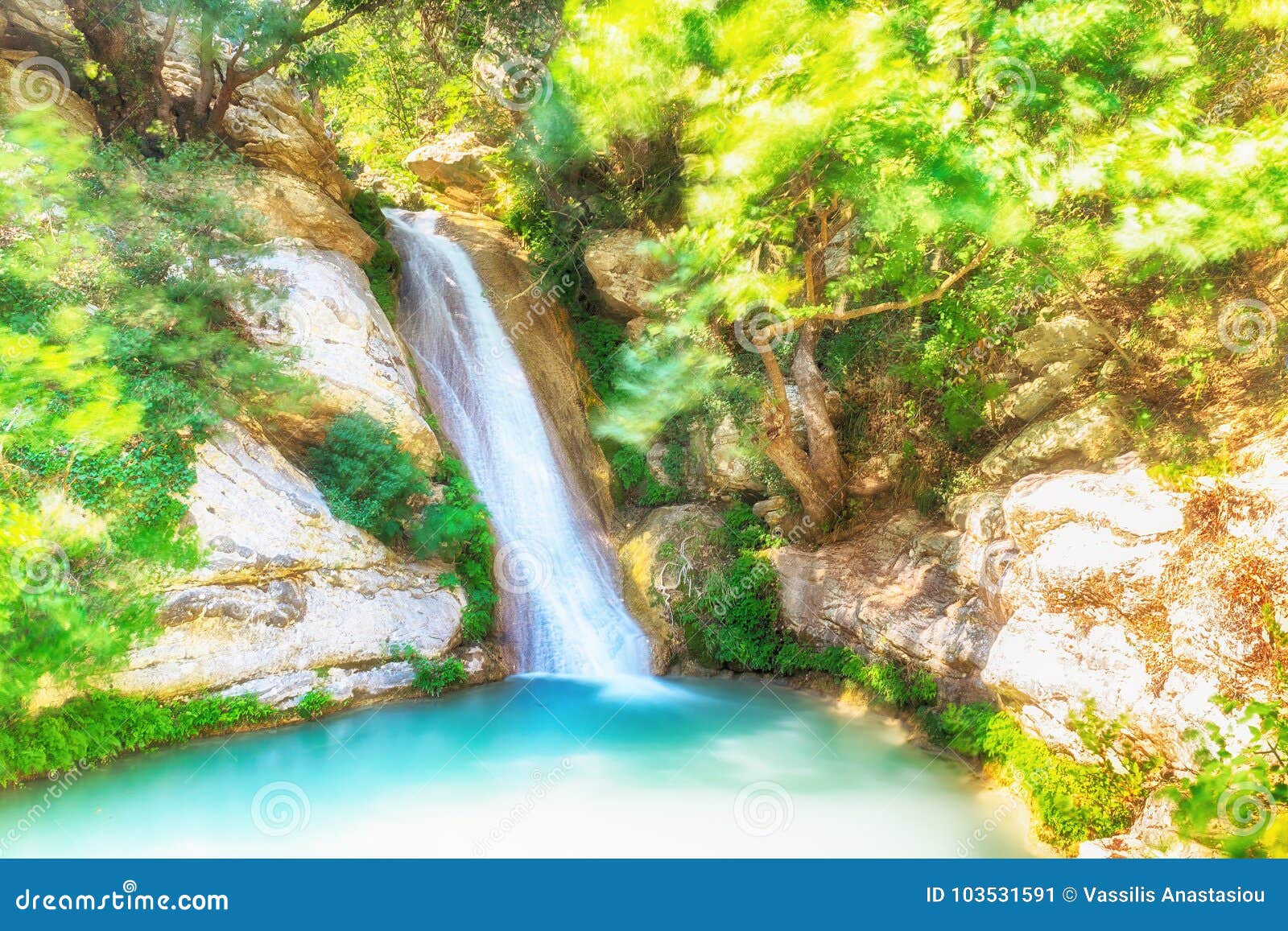 Neda Waterfall in Greece. Artistic View. Stock Image - Image of ...