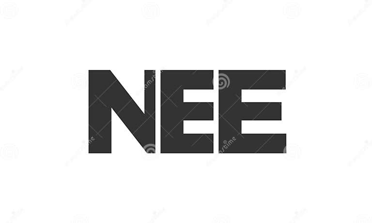NEE Logo Design Template with Strong and Modern Bold Text. Initial ...