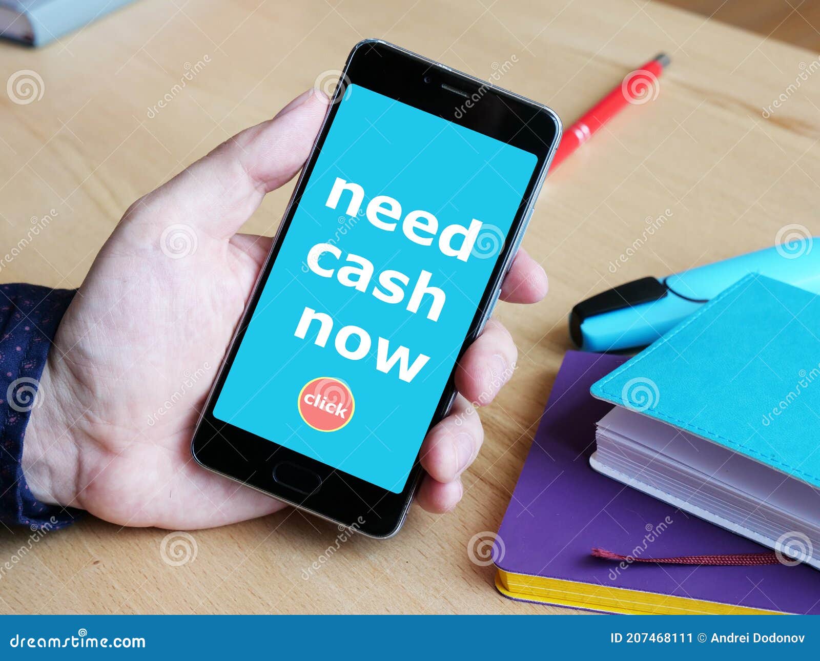 Need Cash Now is Shown on the Conceptual Photo Using the Text Stock ...