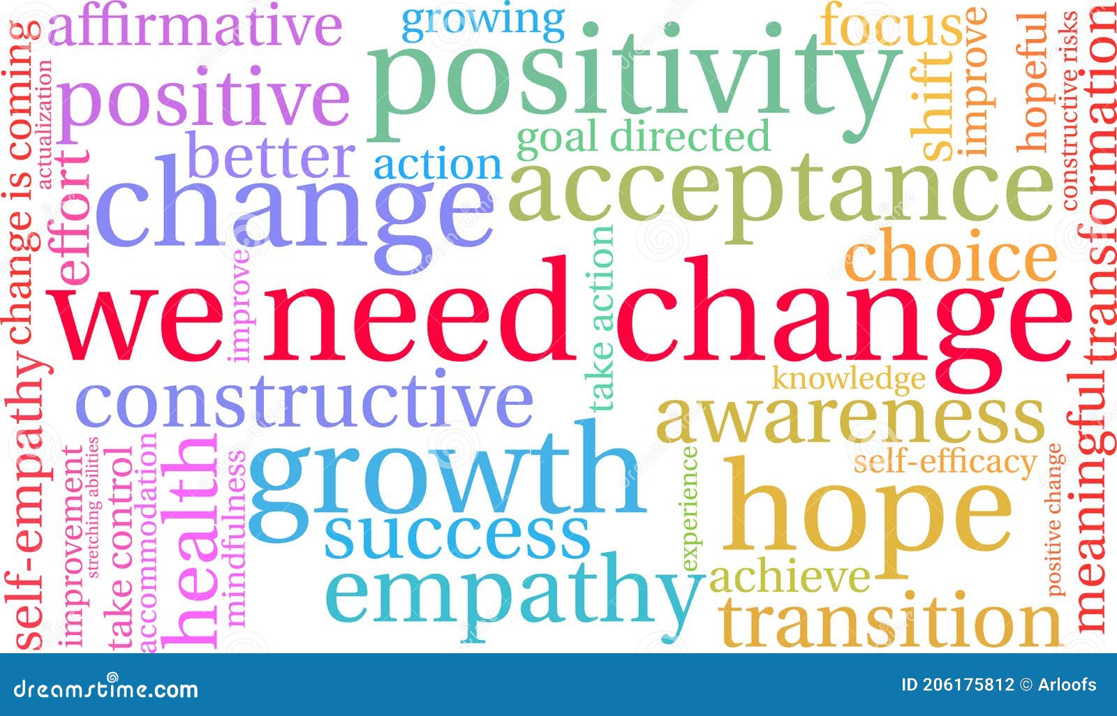 We Need Change Word Cloud stock vector. Illustration of choice - 206175812