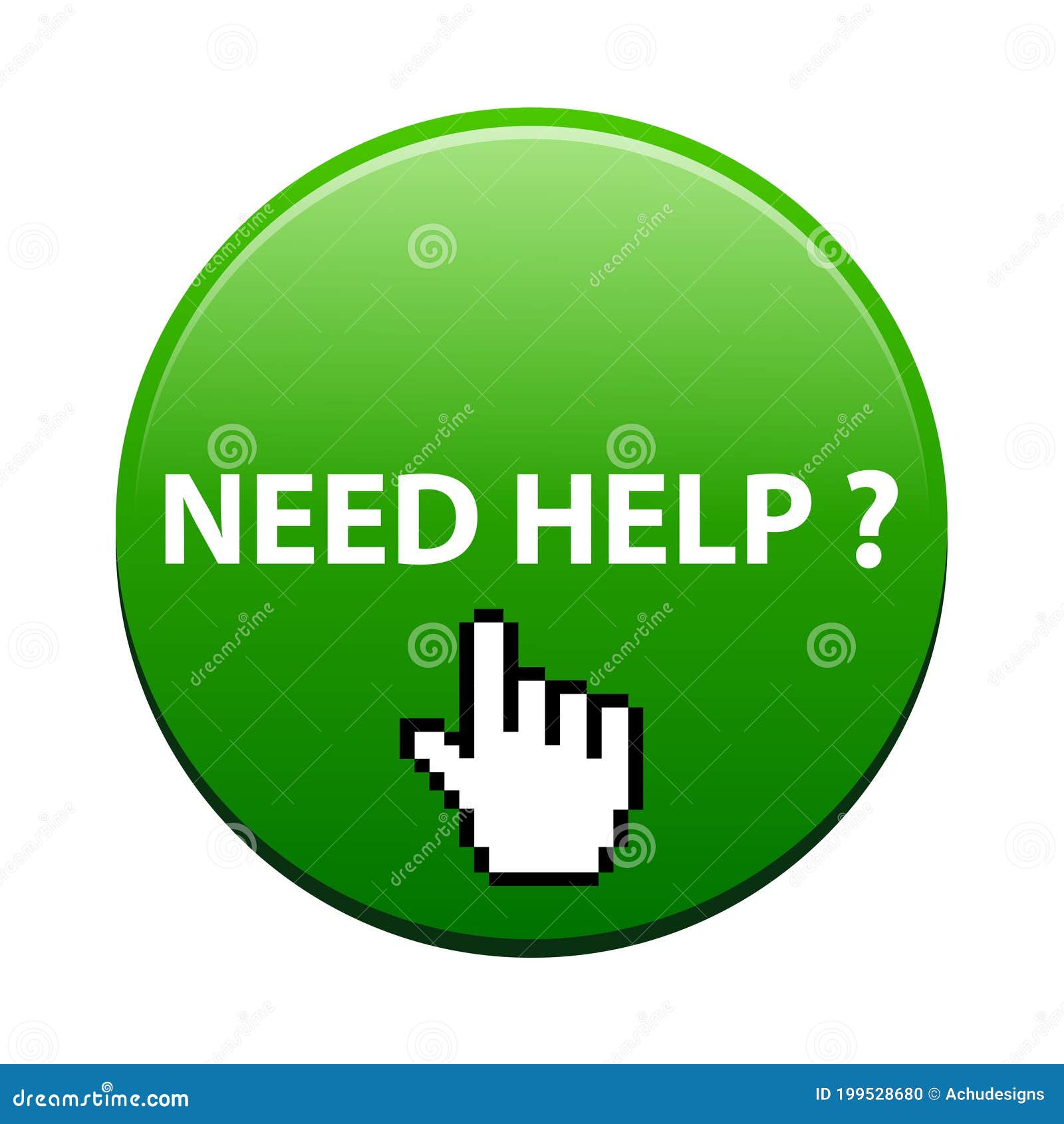 Need help button stock vector. Illustration of hand - 199528680