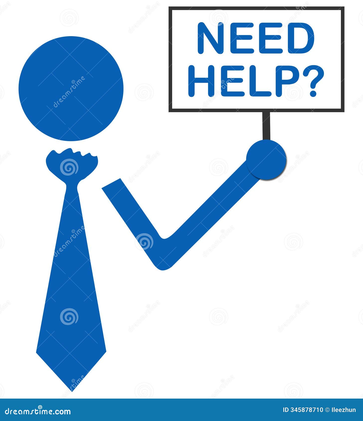 Need Help Blue Tie Human Element Signboard Stock Illustration ...