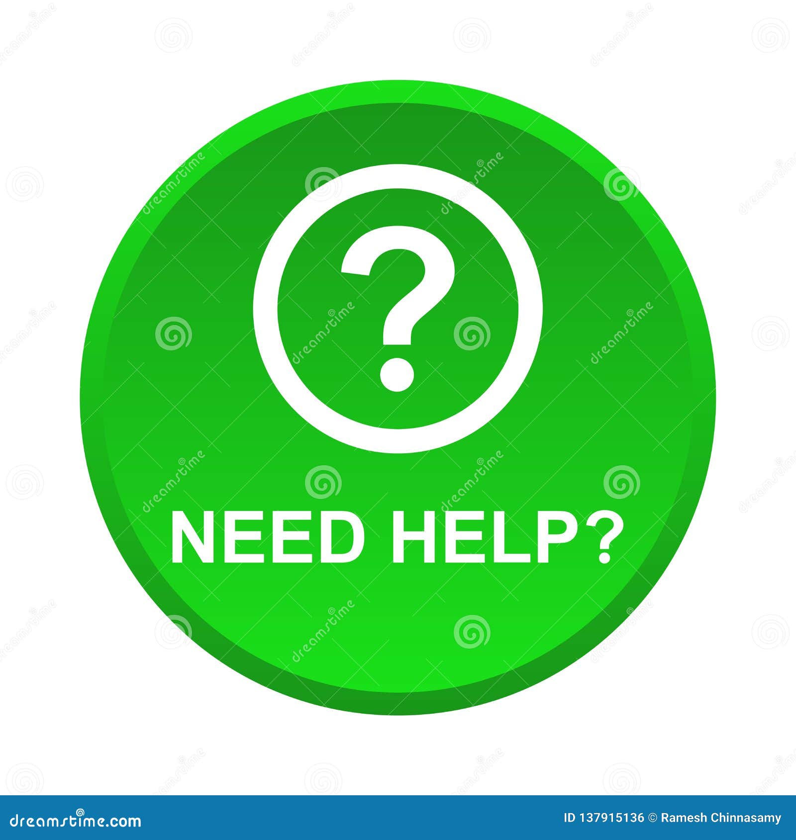 Help (question Icon) Glossy Green Round Button Stock Illustration ...