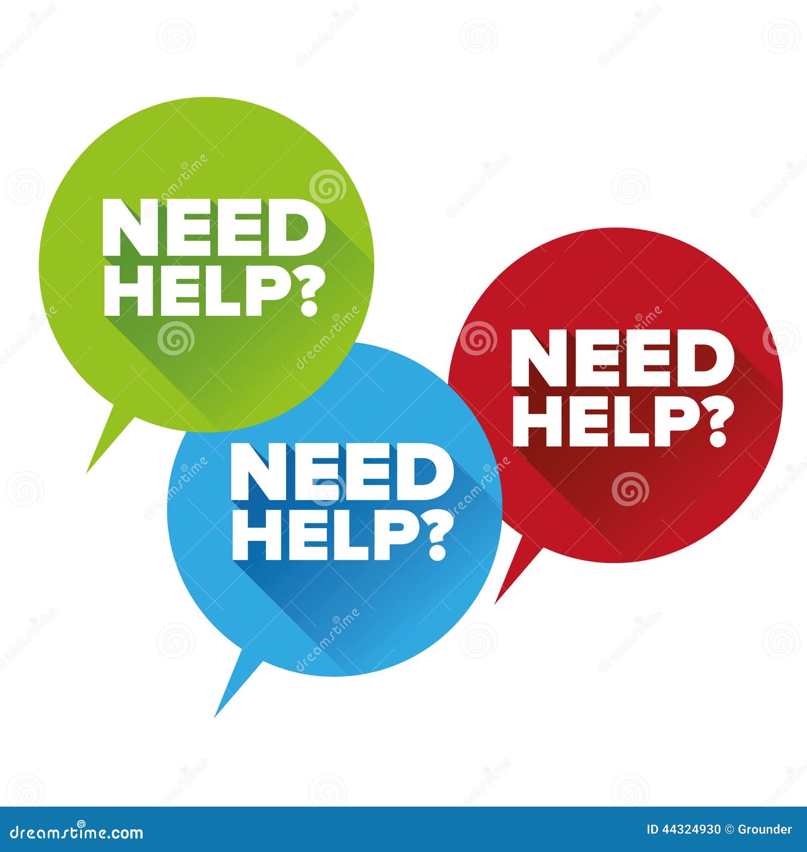 Need Help? Flat Design Vector Stock Vector - Image: 44324930
