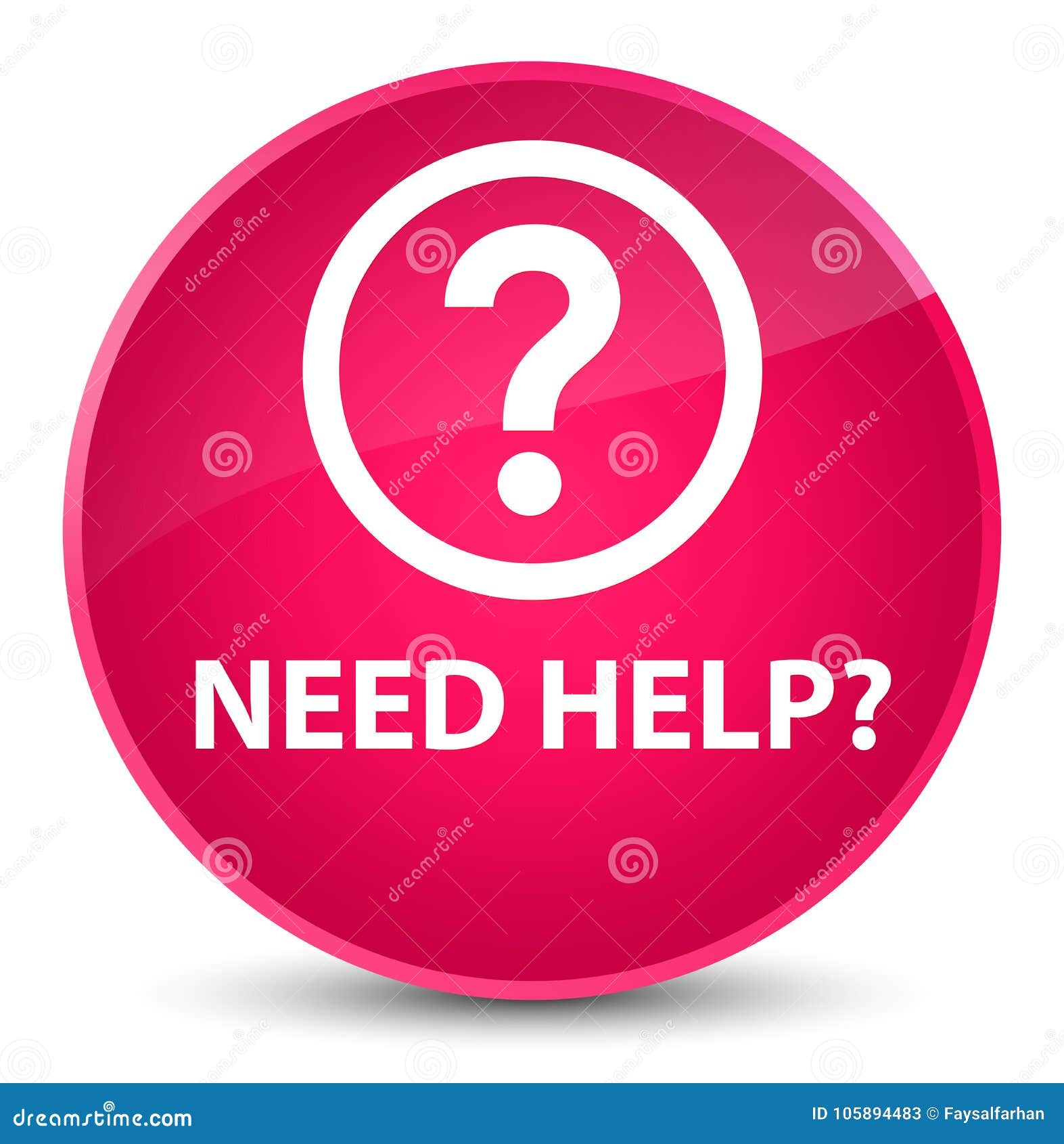 Need Help (question Icon) Elegant Pink Round Button Stock Illustration ...