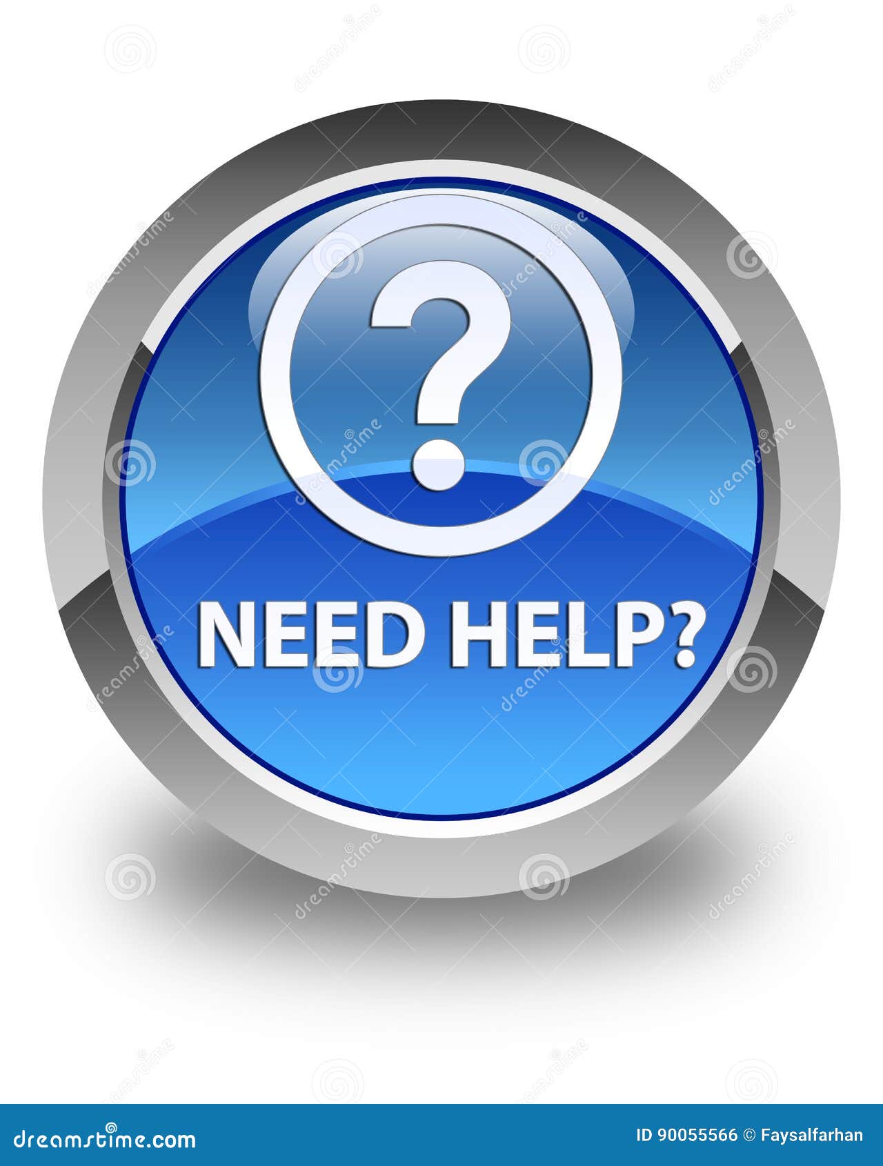 Need Help (question Icon) Glossy Blue Round Button Stock Illustration ...