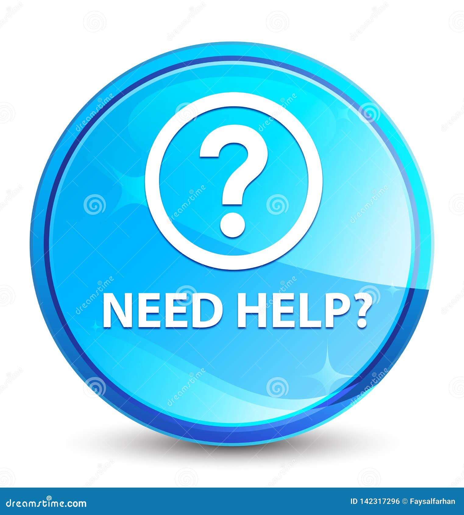 Need Help (question Icon) Splash Natural Blue Round Button Stock Vector ...