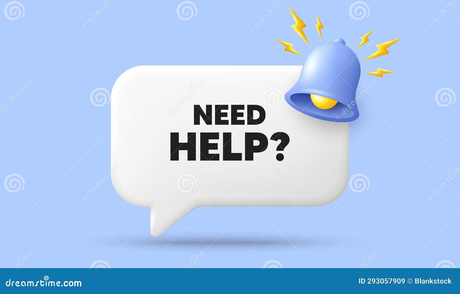Need Help Symbol. Support Service Sign. 3d Speech Bubble Banner. Vector ...