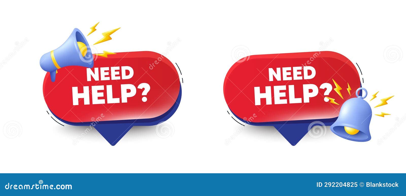 Need Help Symbol. Support Service Sign. Red Speech Bubbles. Vector ...