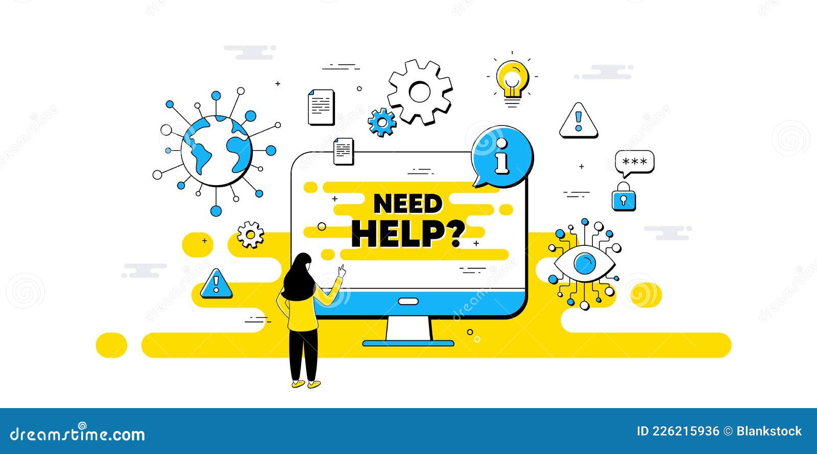 Need Help Symbol. Support Service Sign. Vector Stock Vector ...