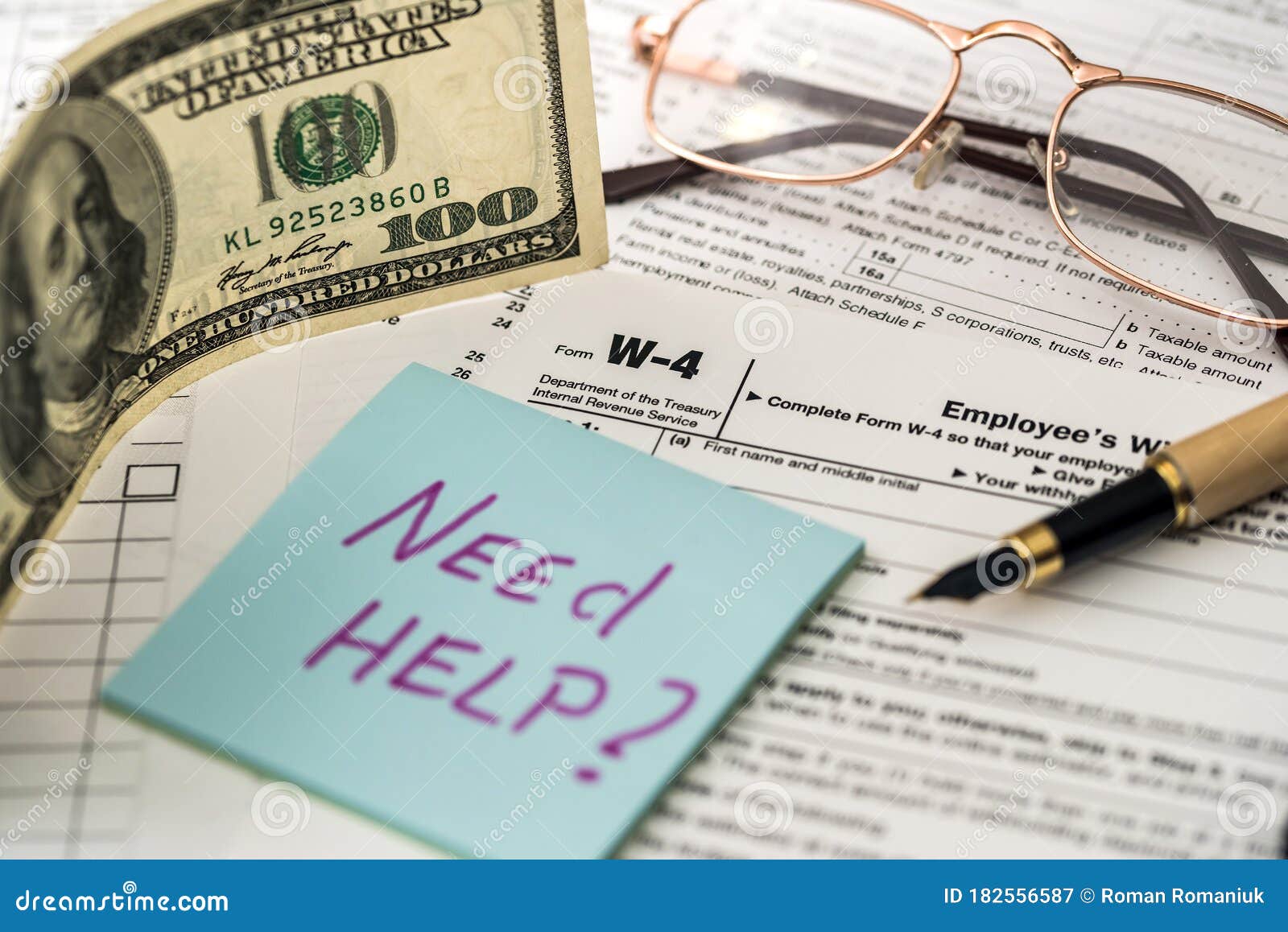 Need Help Text on Sticker with 1040 Tax Form Editorial Photography ...