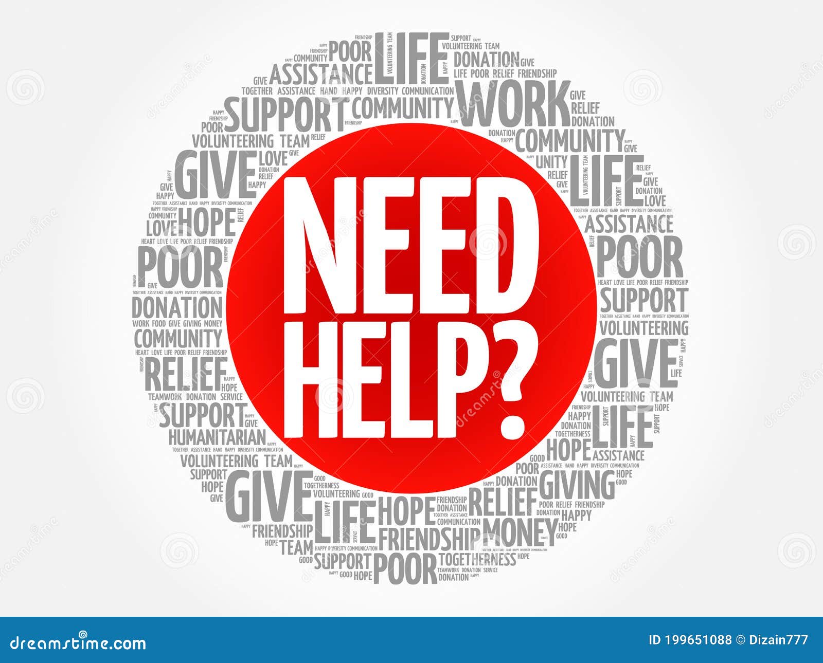 Need Help? Word Cloud Collage Stock Illustration - Illustration of ...