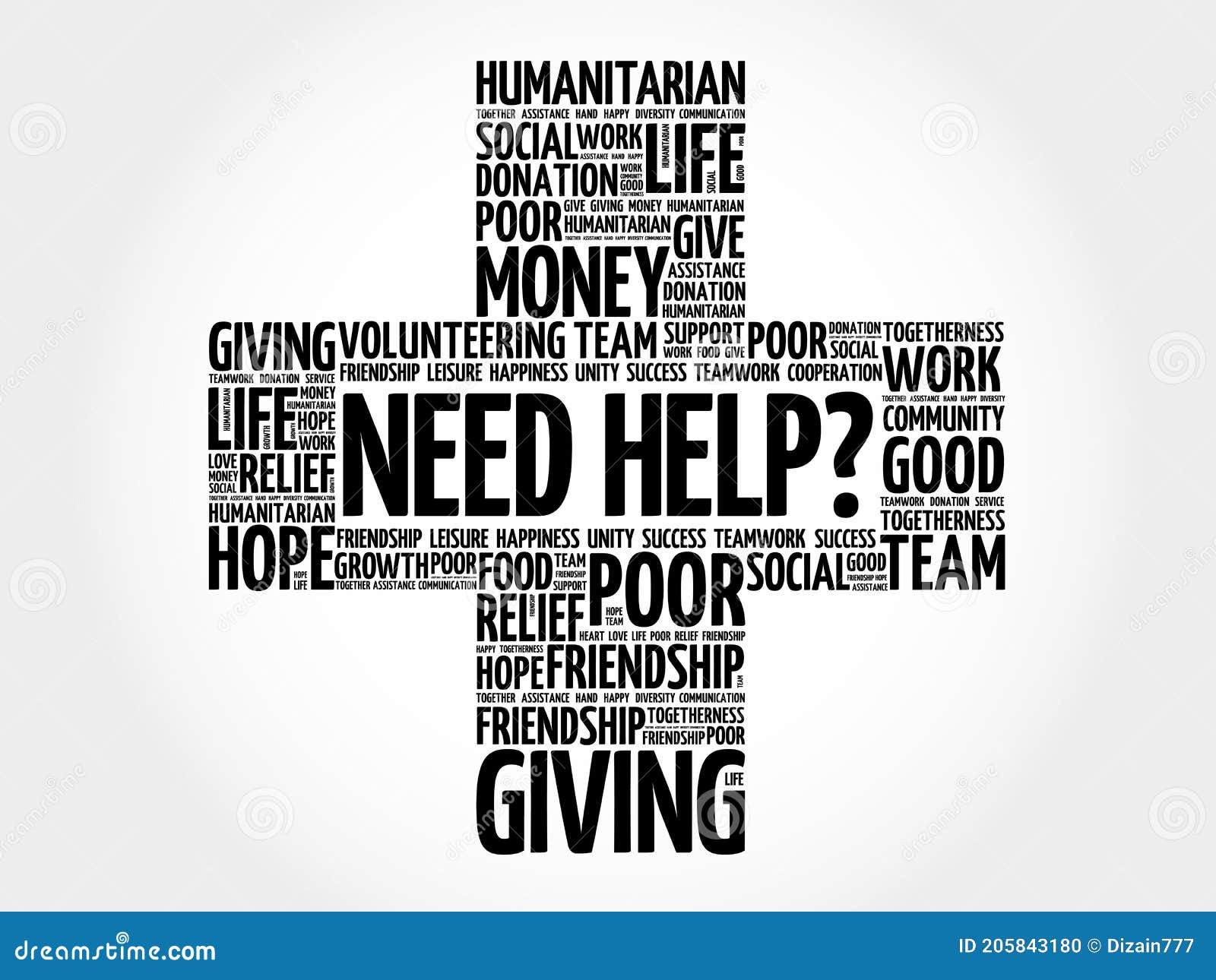 Need Help? Word Cloud Collage Stock Illustration - Illustration of ...