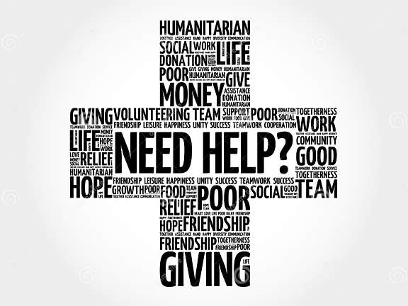 Need Help? Word Cloud Collage Stock Illustration - Illustration of ...