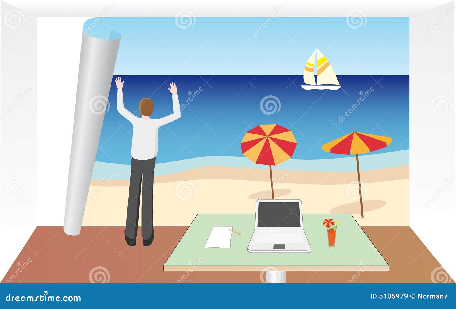 Need for holiday stock vector. Illustration of wall, sand - 5105979
