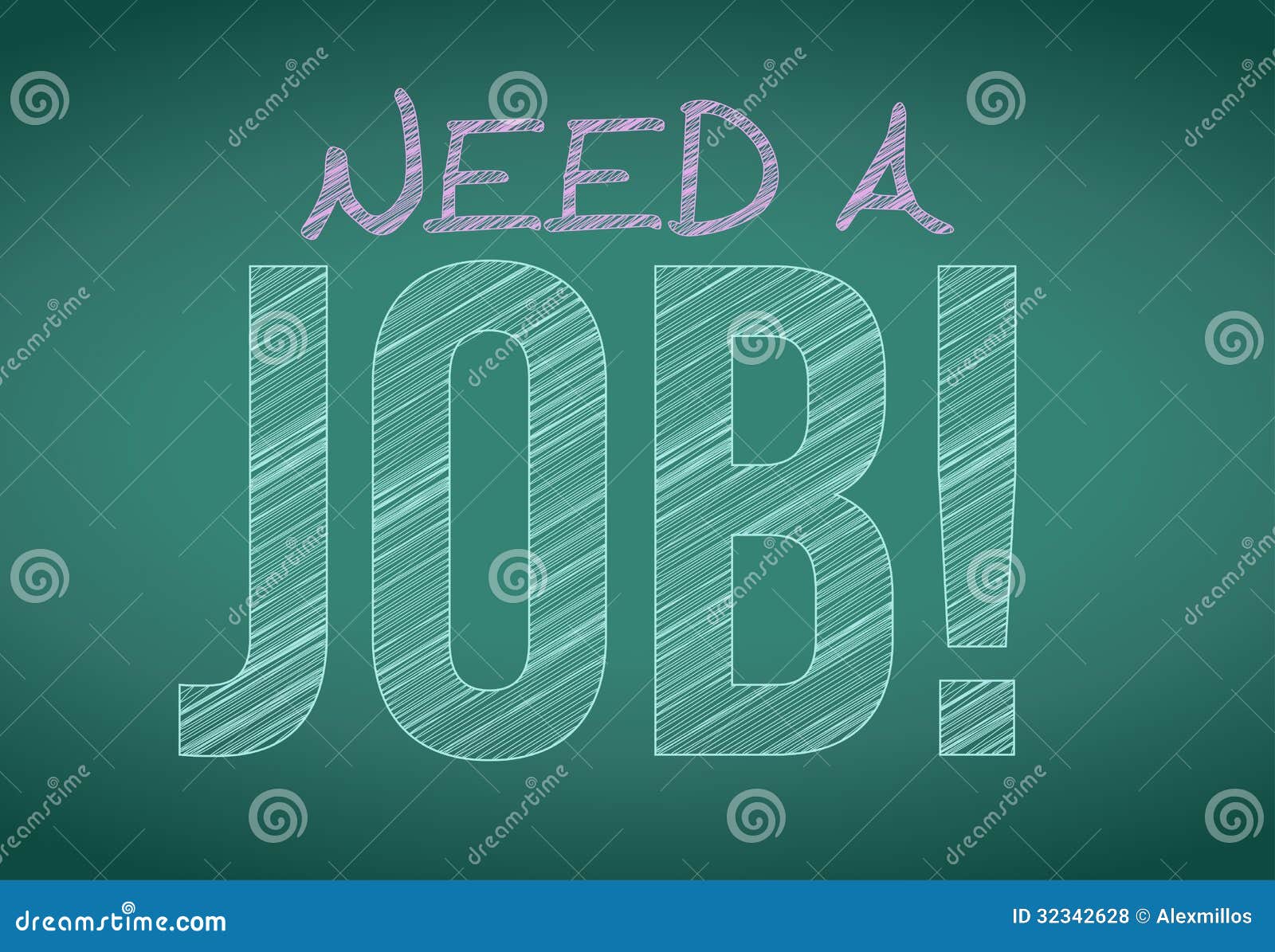 Need a Job Sign Written on a Chalkboard. Stock Illustration ...