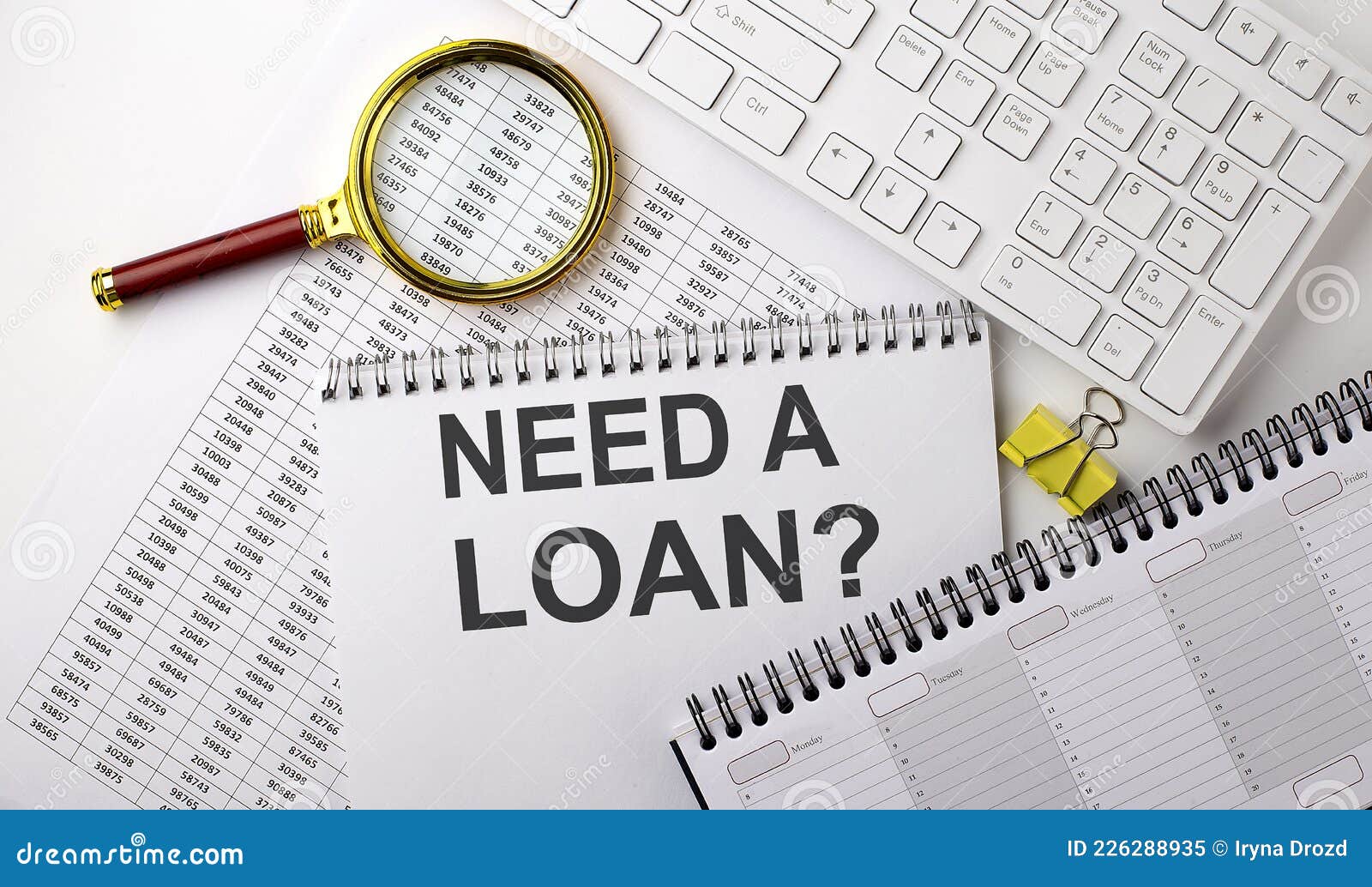 NEED a LOAN Text Written on a Notebook on Chart with Keyboard and ...