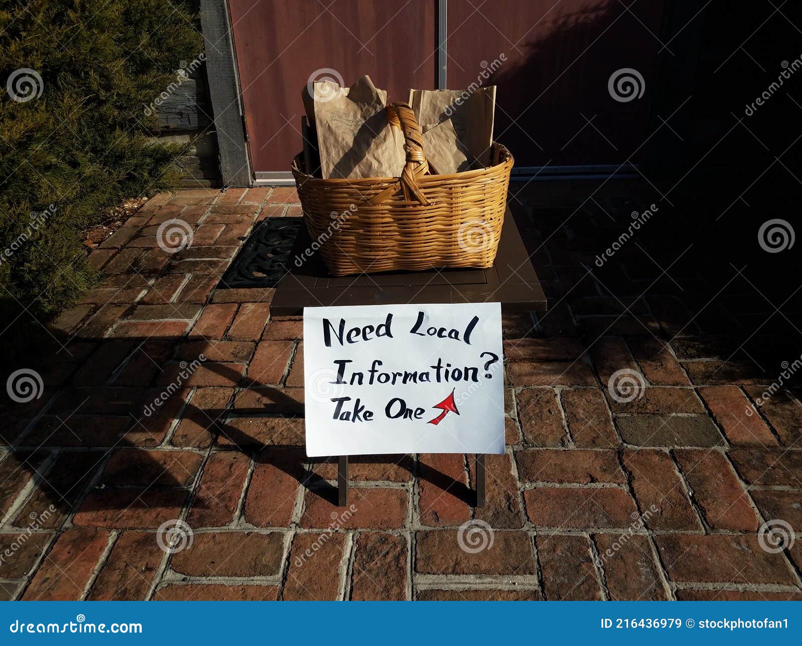 Need Local Information Take One and Basket Stock Image - Image of local ...