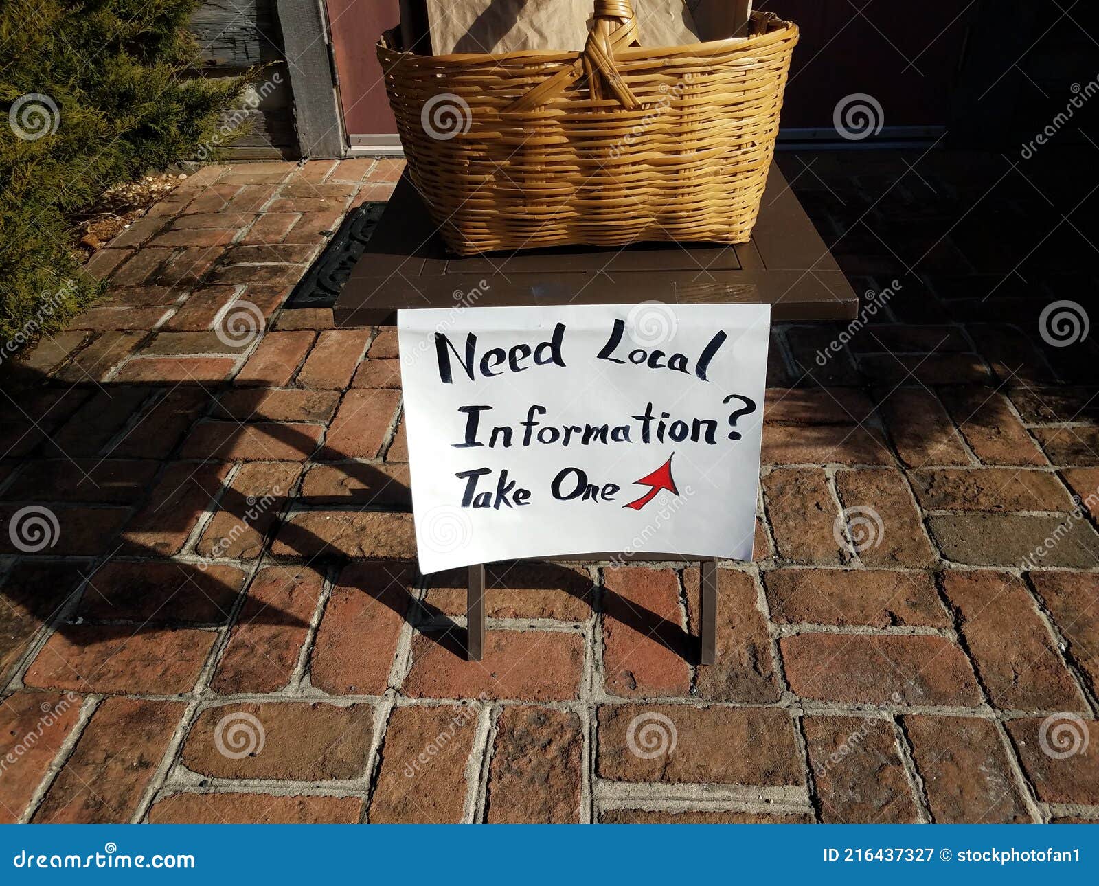 Need Local Information Take One and Basket Stock Image - Image of ...