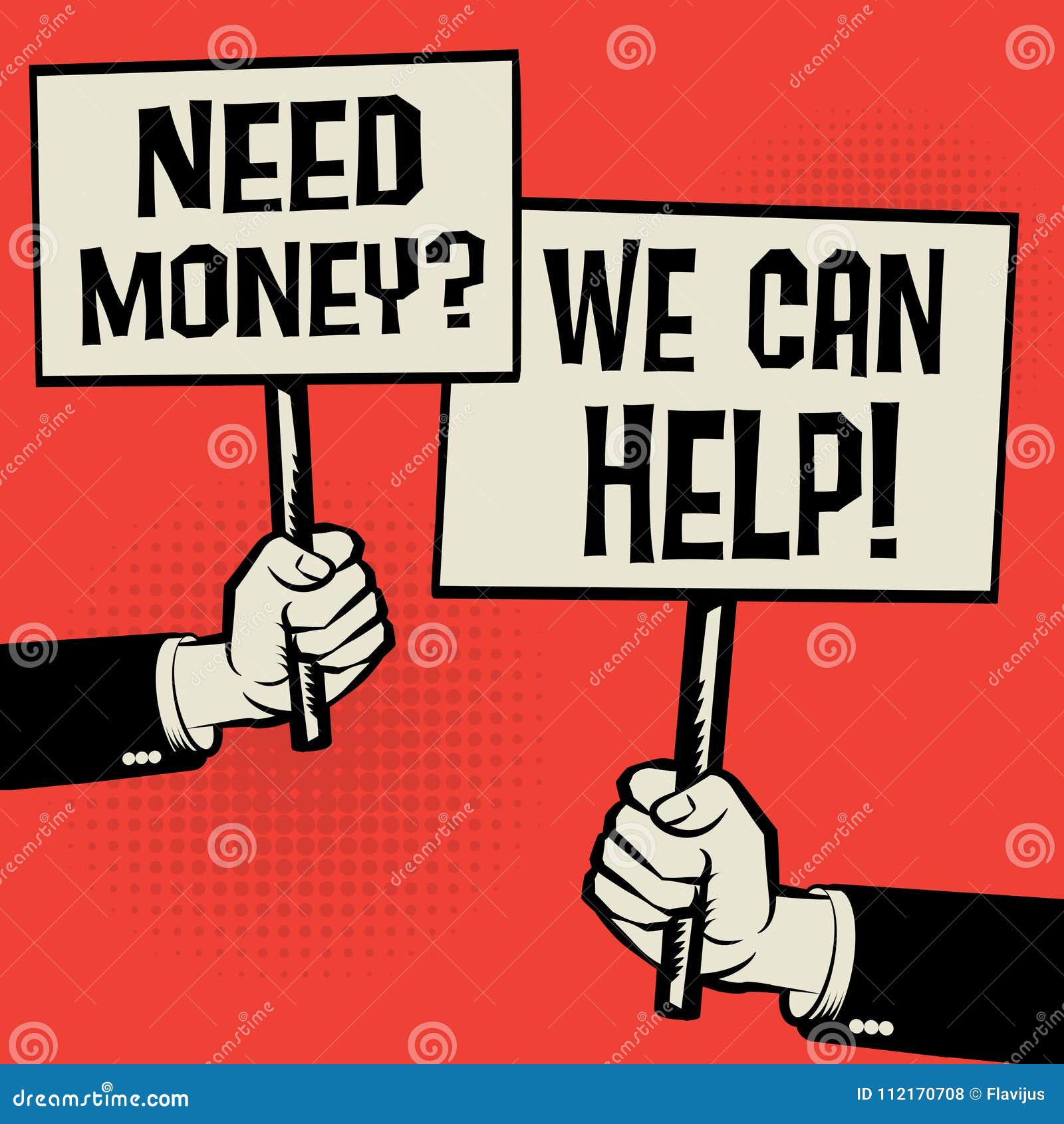 Need Money? we Can Help! stock vector. Illustration of capital - 112170708