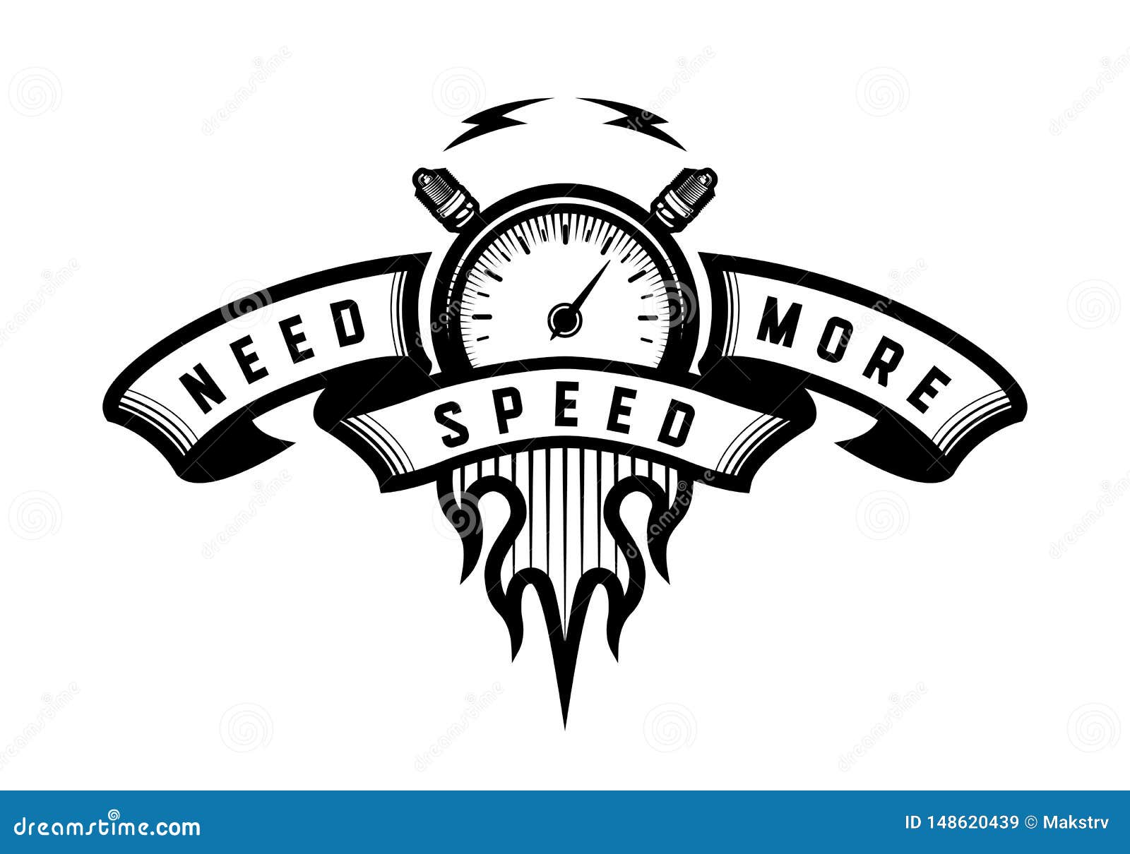 Need More Speed, Auto Logo, Emblem. Vector Illustration Stock Vector ...