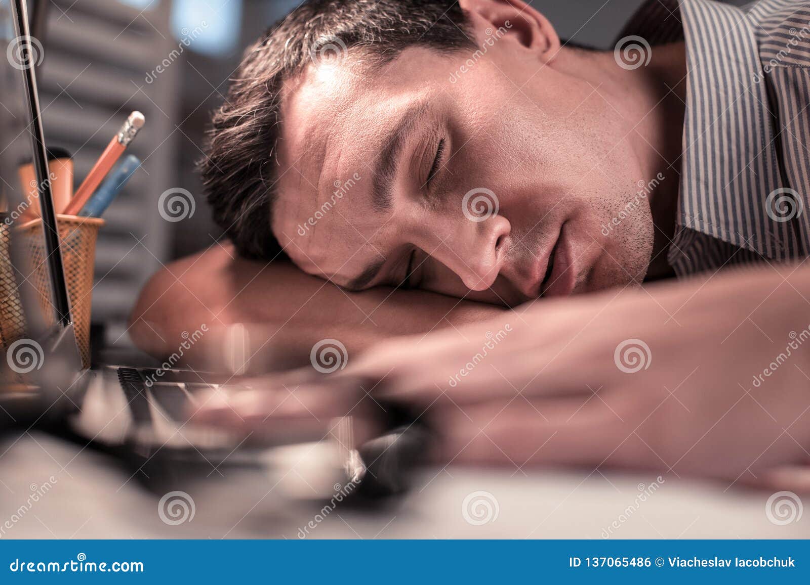 Face of a Tired Handsome Sleeping Man Stock Photo - Image of motivation ...