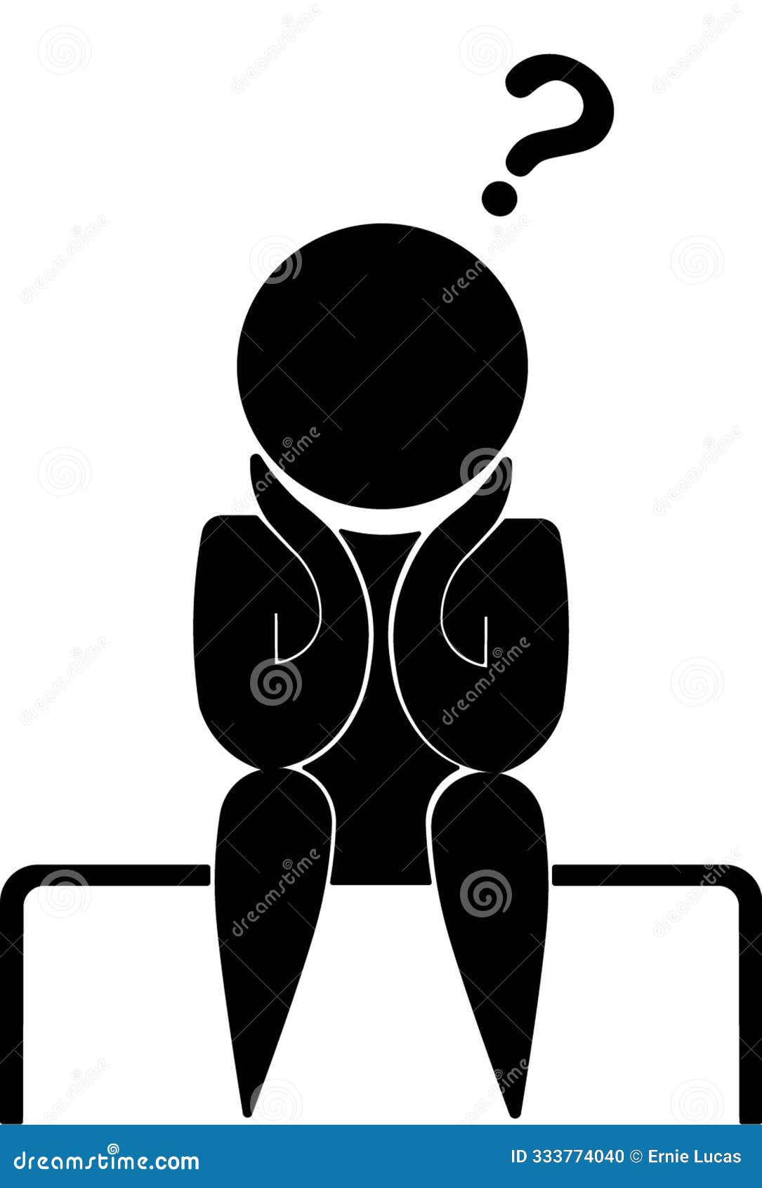 Funny Stick Figure Illustration: Confused Character with Question Mark ...