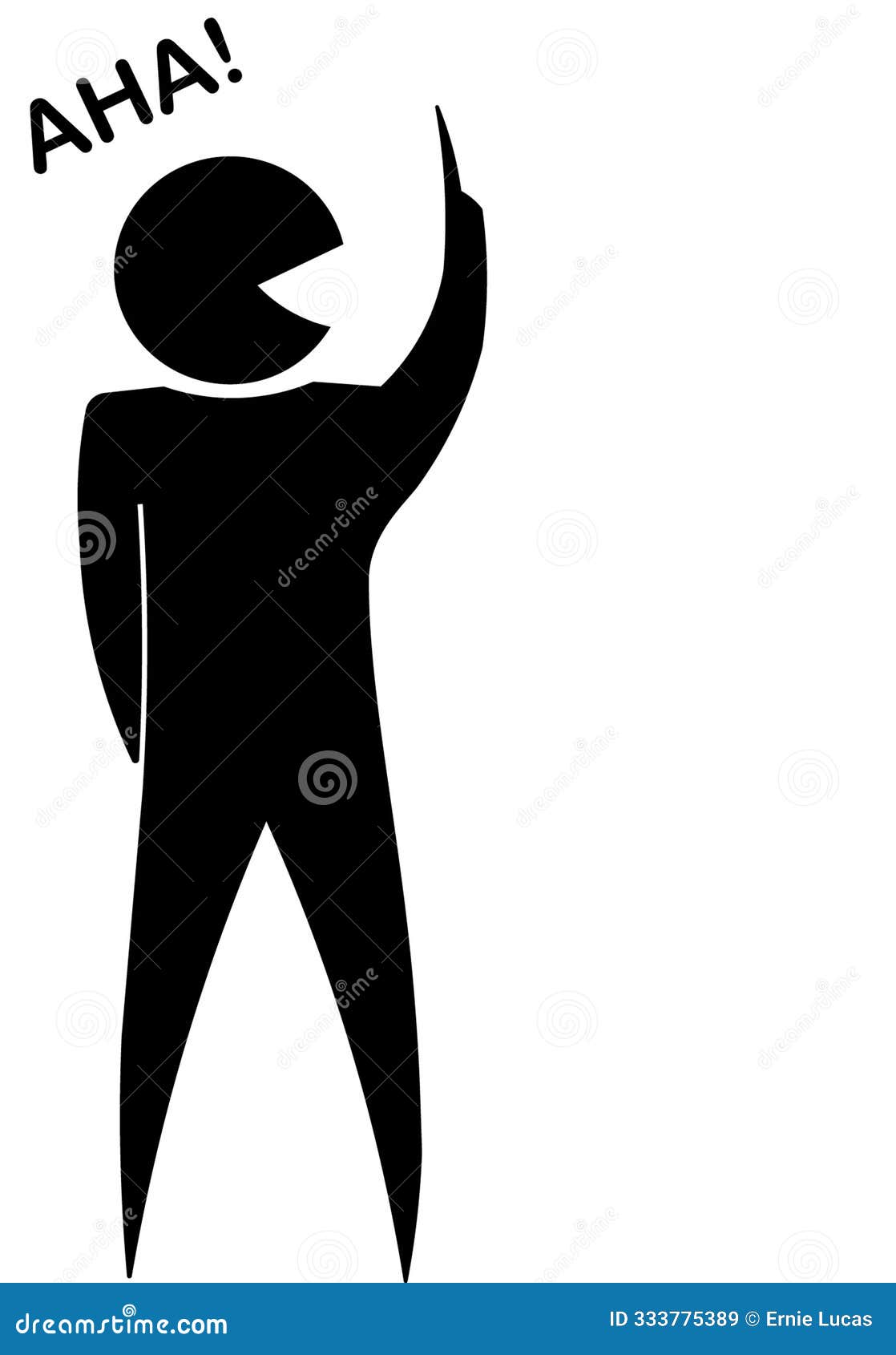 Eureka Stick Figure Clipart: Excited Character with AHA! for ...