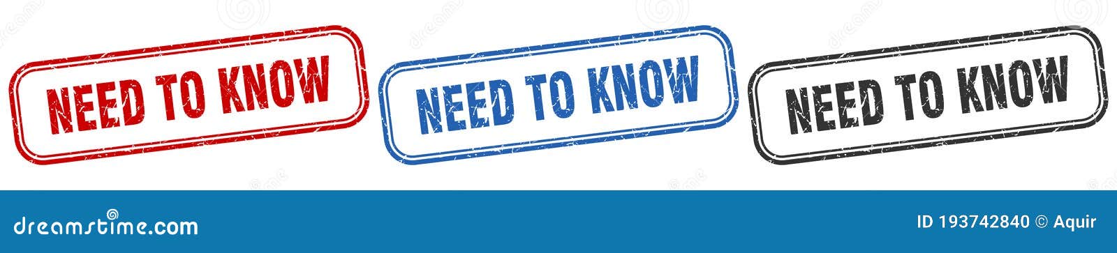Need To Know Square Isolated Sign Set. Need To Know Stamp Stock Vector ...