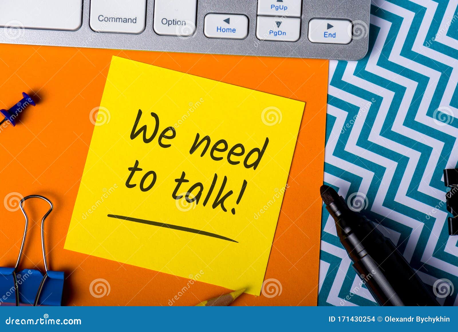 We Need To Talk. Note on Workplace Stock Photo - Image of criticism ...