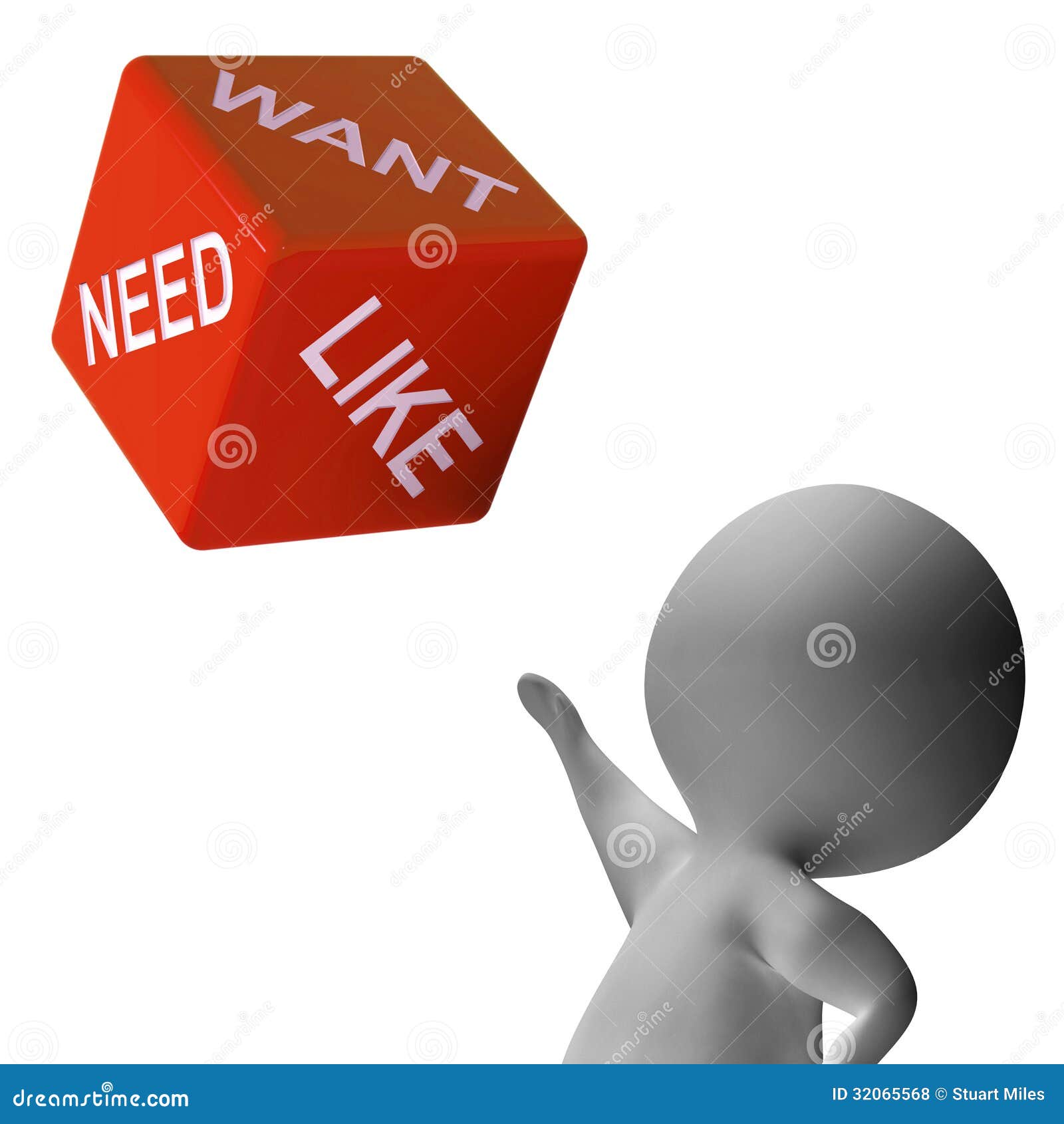 Need Want Like Dice Shows Desires Stock Illustration - Illustration of ...