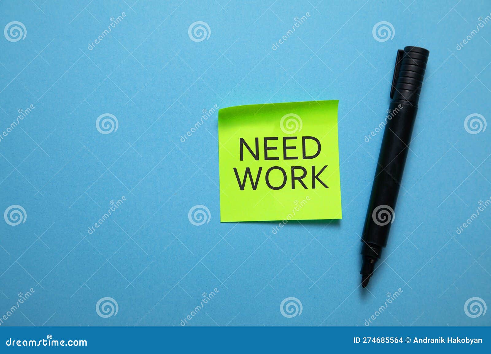 Need Work on Sticky Note. Business Concept Stock Photo - Image of ...