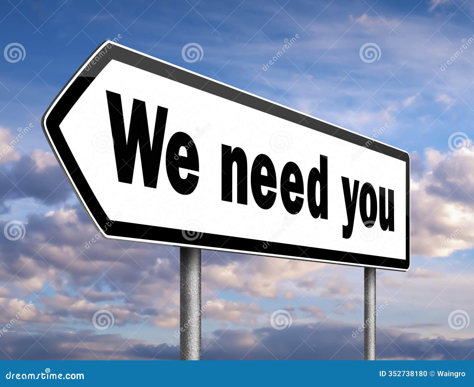 We Need You - Direction Arrow Stock Photo - Image of sign, involvement ...