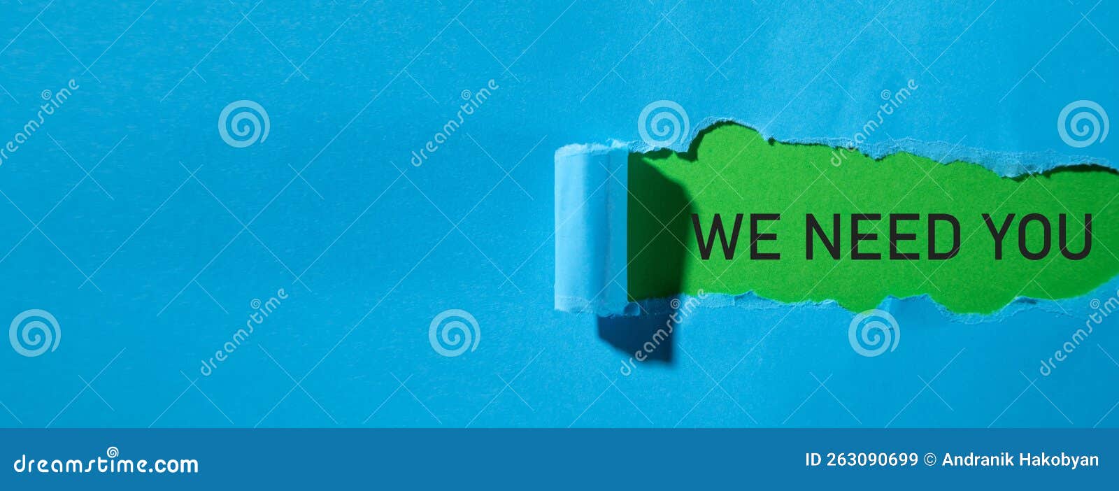 We Need You Message on Torn Paper Stock Image - Image of charity ...