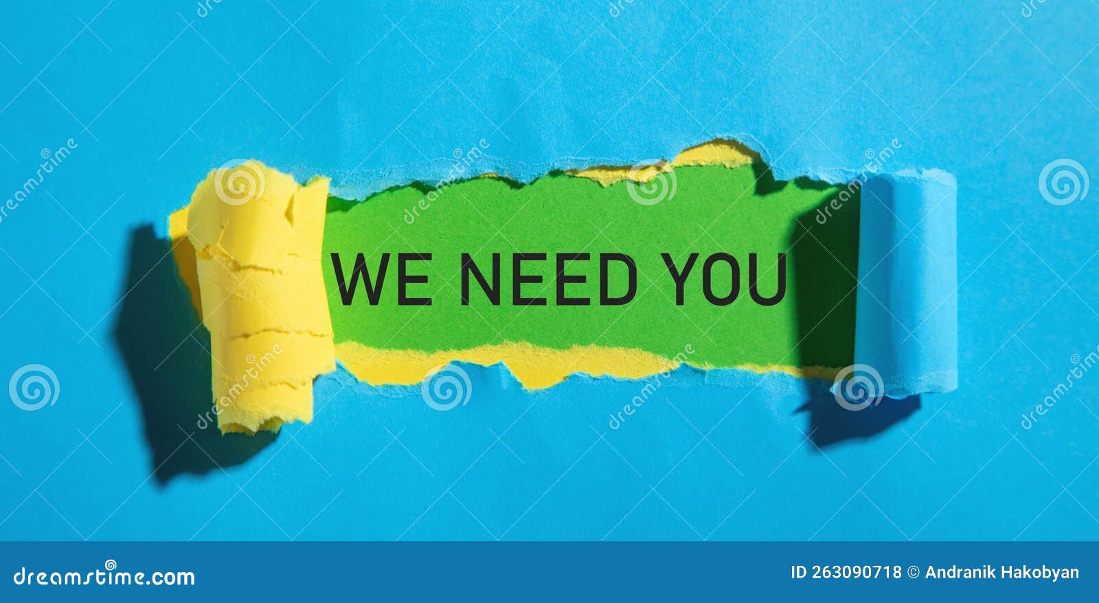 We Need You Message on Torn Paper Stock Photo - Image of solution, text ...