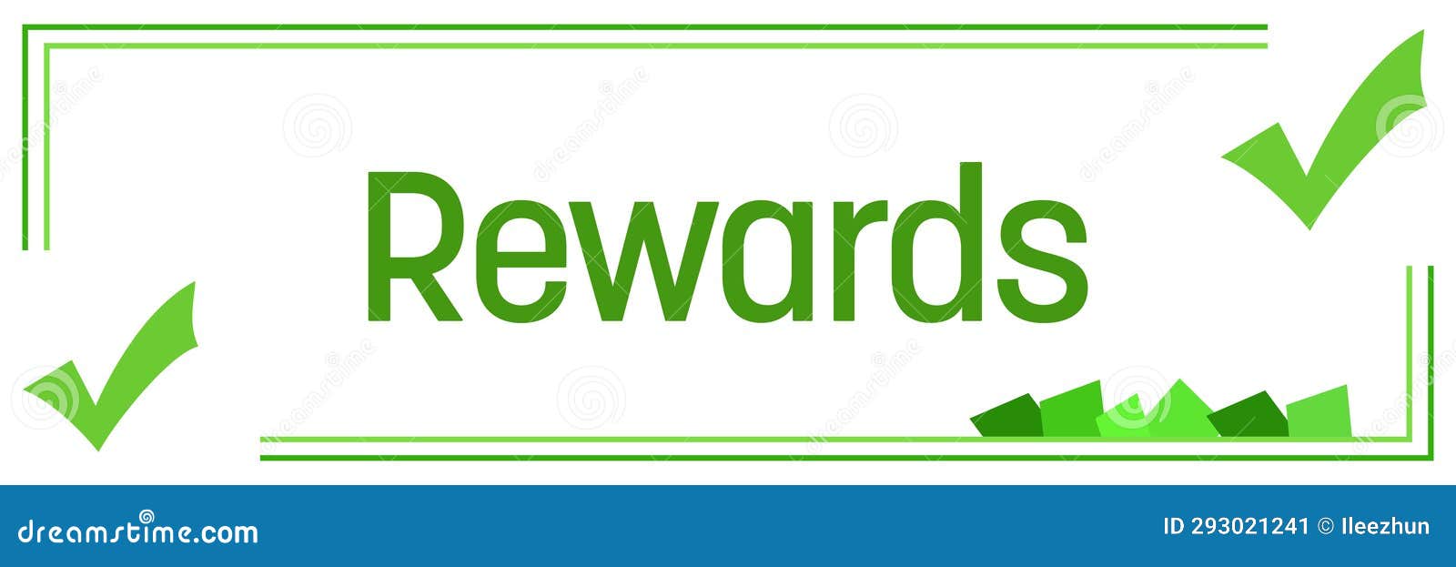 Rewards Green Borders Tick Marks Corner Horizontal Stock Illustration ...