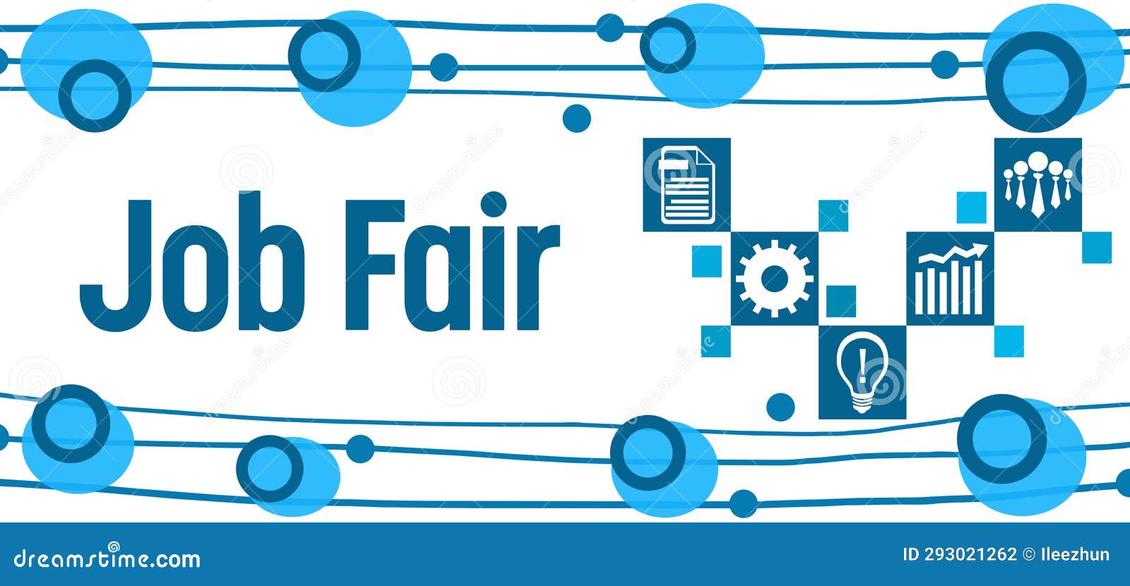 Job Fair Blue Lines Boxes Business Symbols Stock Illustration ...