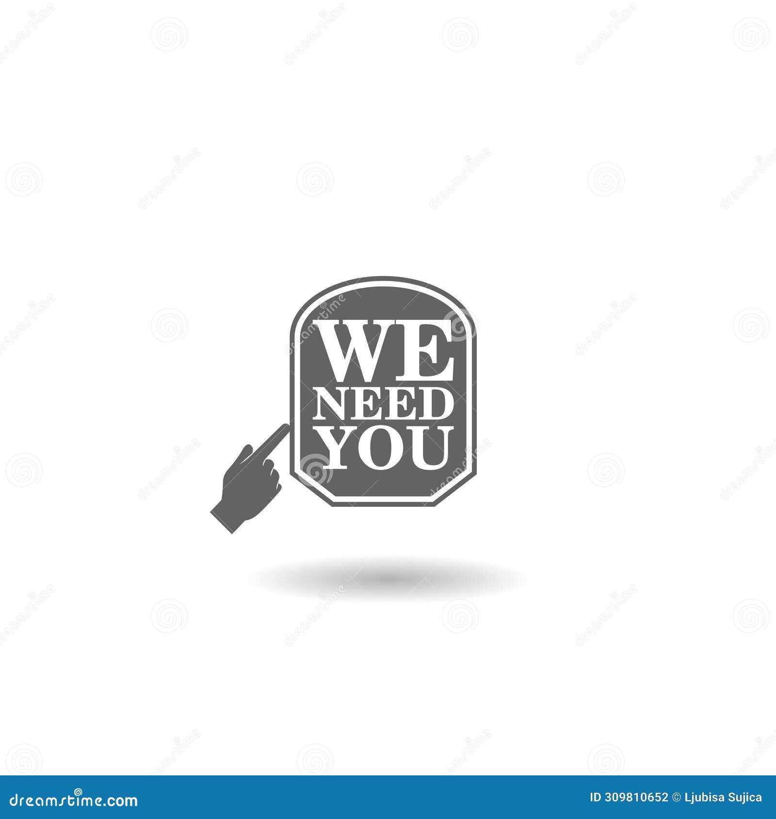 We Need You Sign Icon with Shadow Stock Vector - Illustration of ...