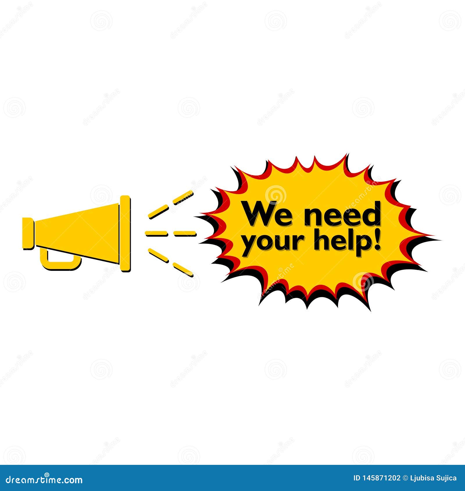 We need your Help! stock vector. Illustration of donate - 145871202